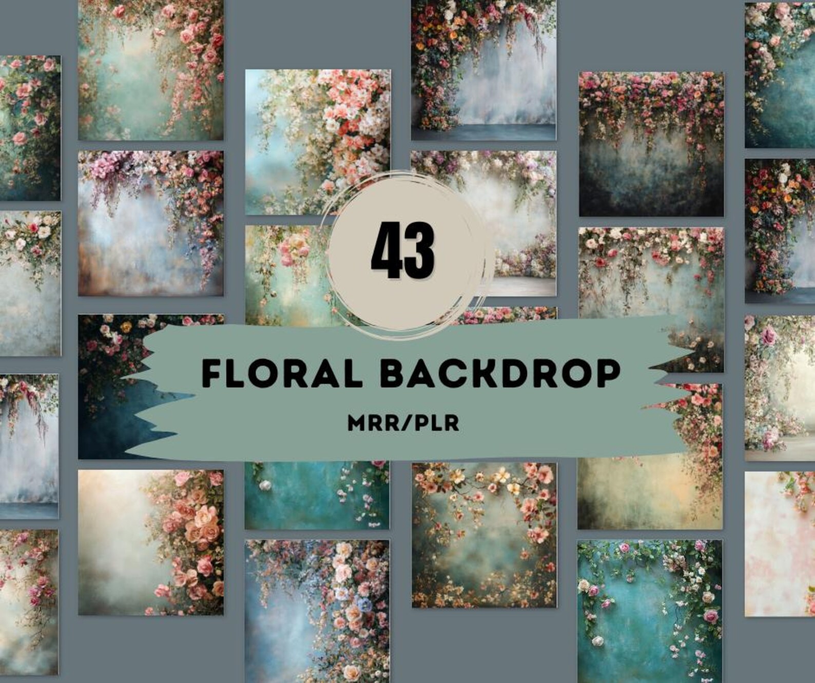 43 Editable Floral Backdrops | Aesthetic Digital Backgrounds for Canva ...