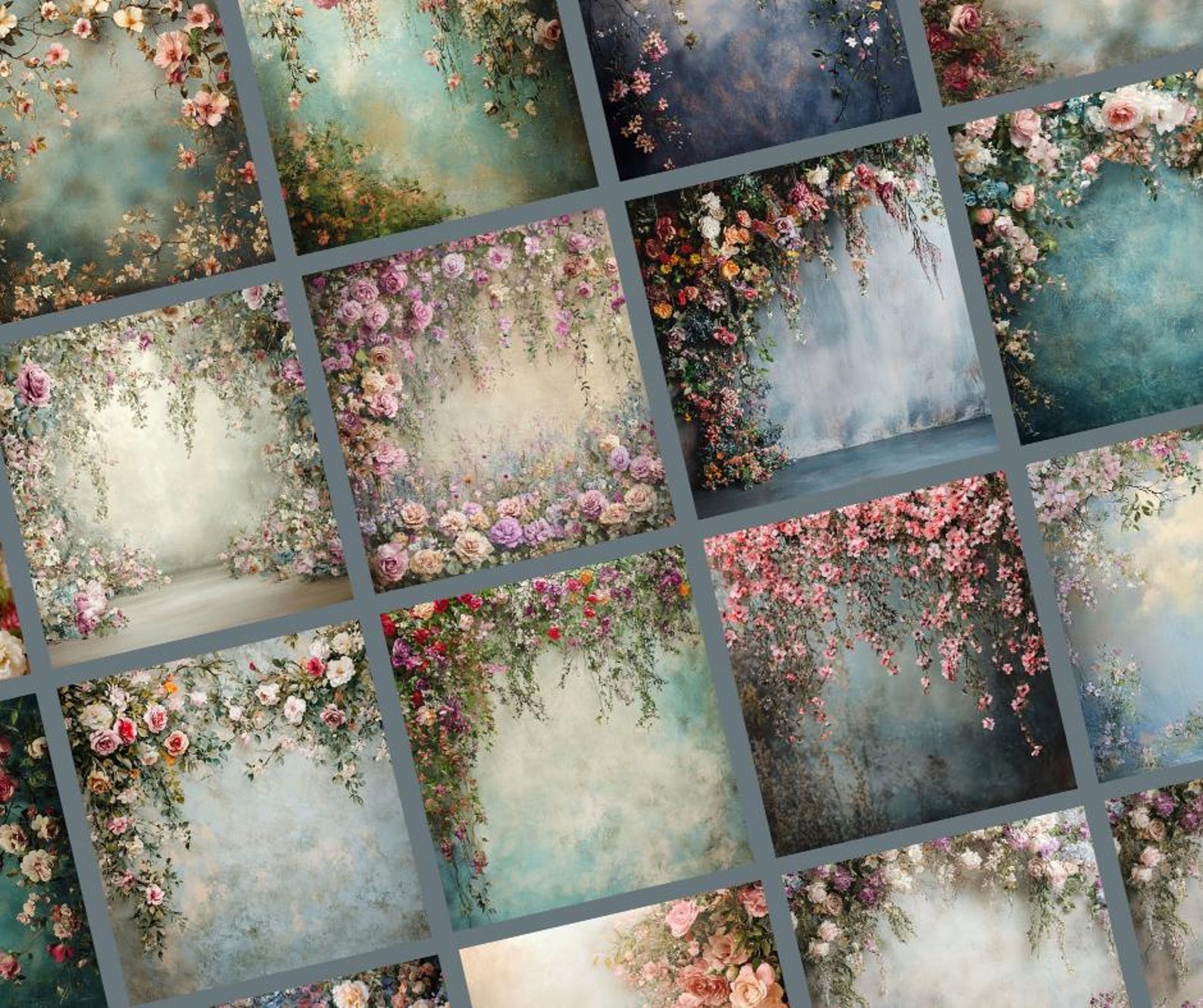 43 Editable Floral Backdrops | Aesthetic Digital Backgrounds for Canva ...
