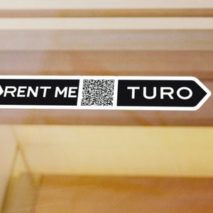 Ride Sharing Window Sticker, Rent Me on TURO, Sixt, Personalized QR ...