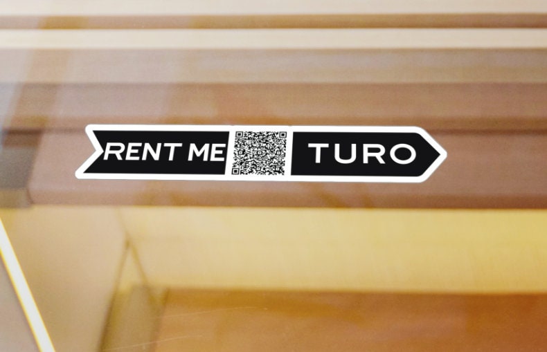 Ride Sharing Window Sticker, Rent Me on TURO, Sixt, Personalized QR ...