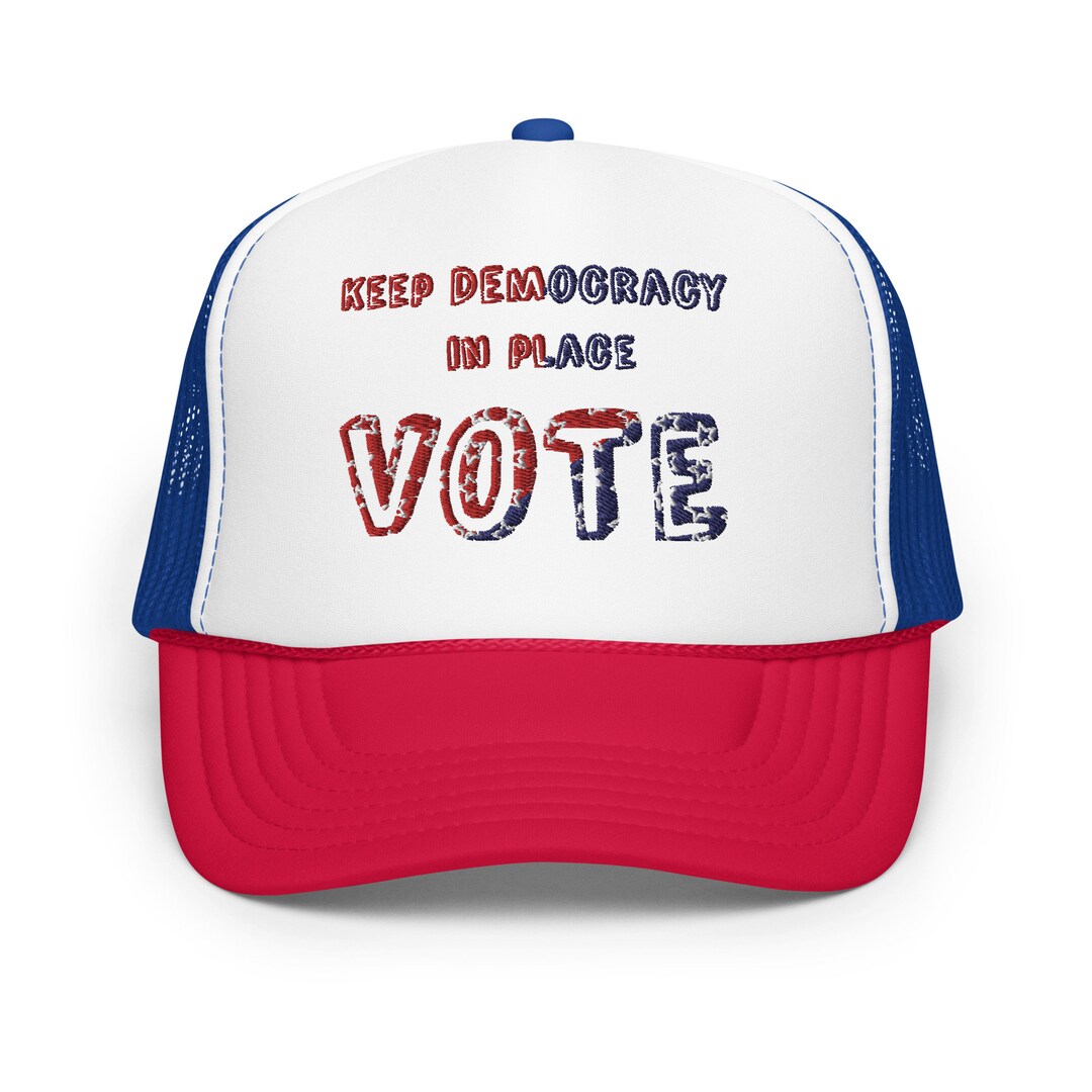 Foam Trucker Hat RED White and BLUE Colors, These Colors Don't Run ...