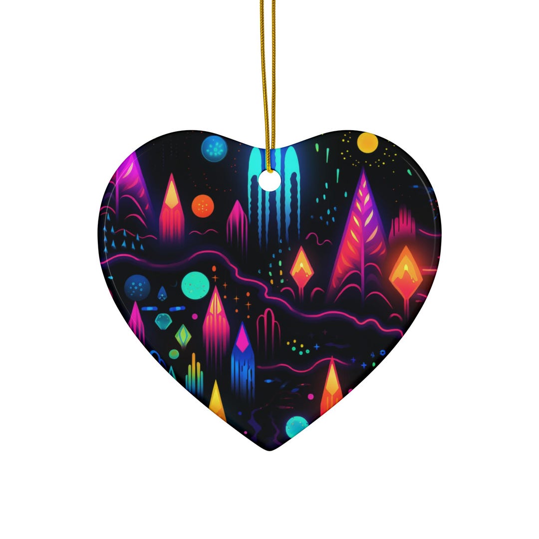 Colorful Ceramic Ornaments, Star Shape Tree Decor, Cosmic Holiday ...