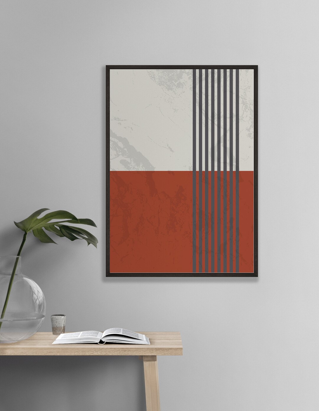 Burnt Orange Artwork, Simple Abstract Art, Minimal Wall Art, Burnt ...