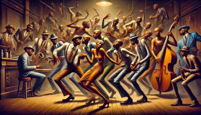 Harlem Renaissance Canvas Art: Juke Joint Jazz Era Painting (36x24) - Etsy