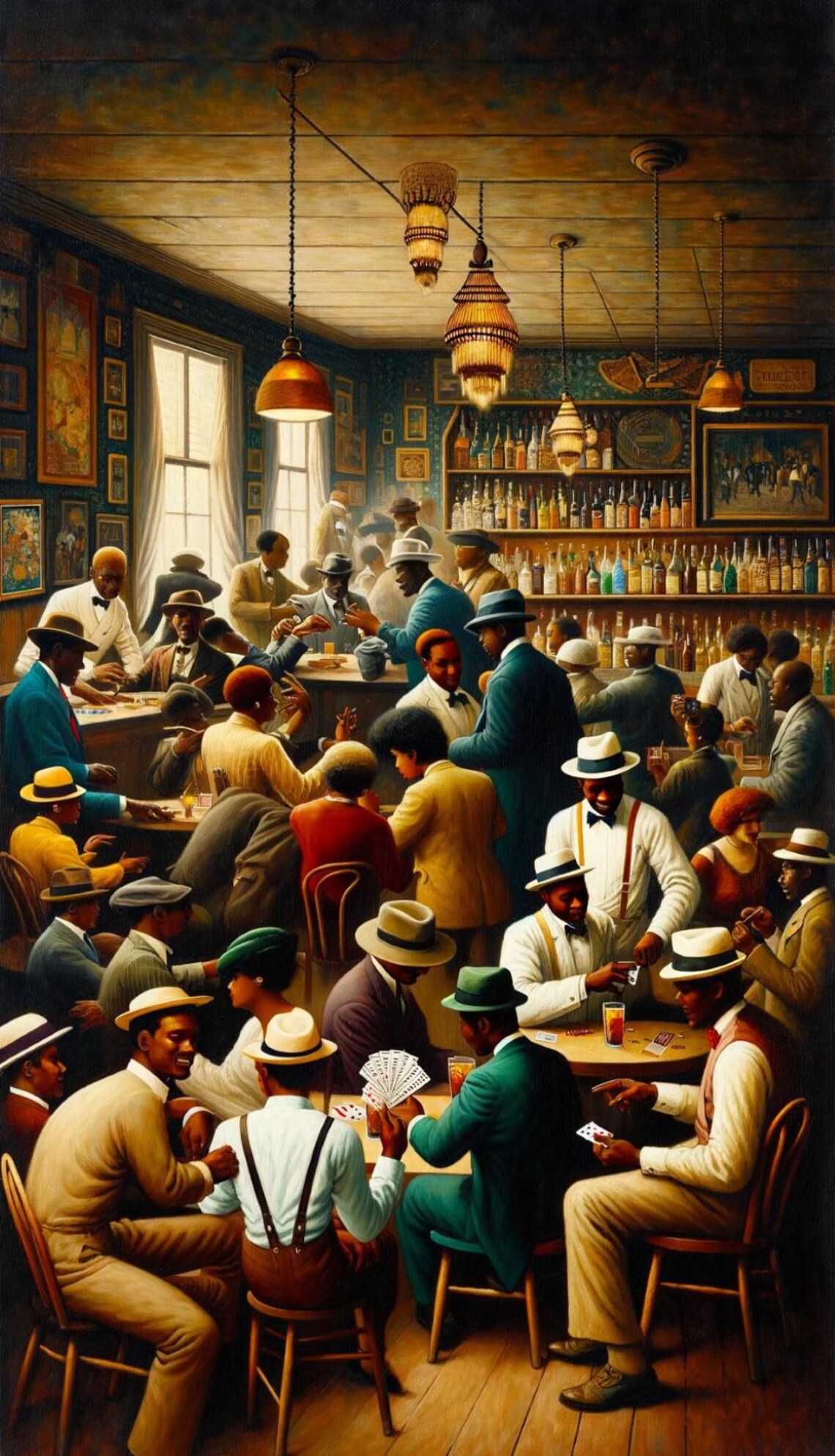 Harlem Renaissance Jazz Lounge Canvas Print: African American Art Decor ...