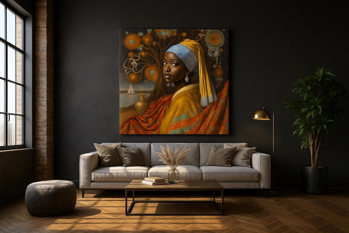 Golden Grace Portrait – African American Woman Wall Art, Museum Quality ...
