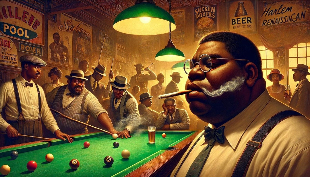 36X24 Canvas No-frame Vintage Pool Hall Painting 1920s African American ...