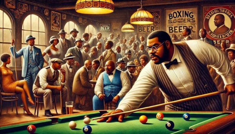 African American Pool Hall Artwork 1920s Harlem Renaissance Jazz and ...