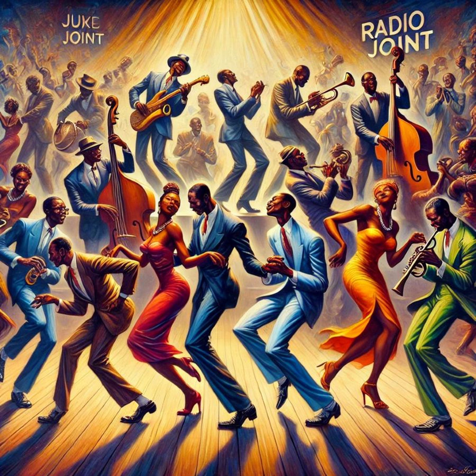 24x36 Canvas No Frame Dancing Through Time A Juke Joint Celebration in ...