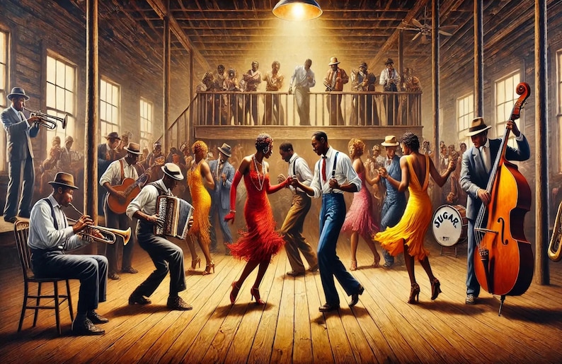 1920s Juke Joint Art Print: African American Jazz Dance Hall (digital ...