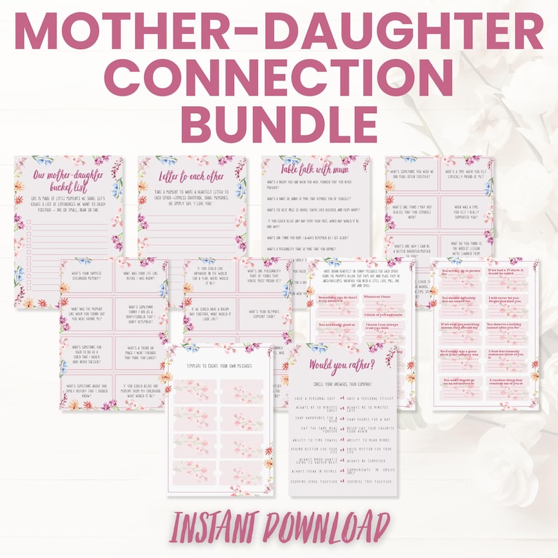 Mother-daughter Connection Bundle | Printable Activities for Meaningful ...