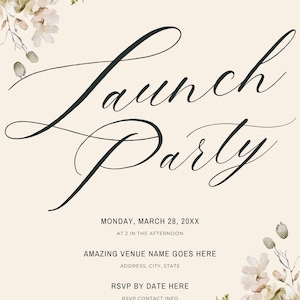 Editable Grand Opening Invitation - Launch Party Digital Invite ...