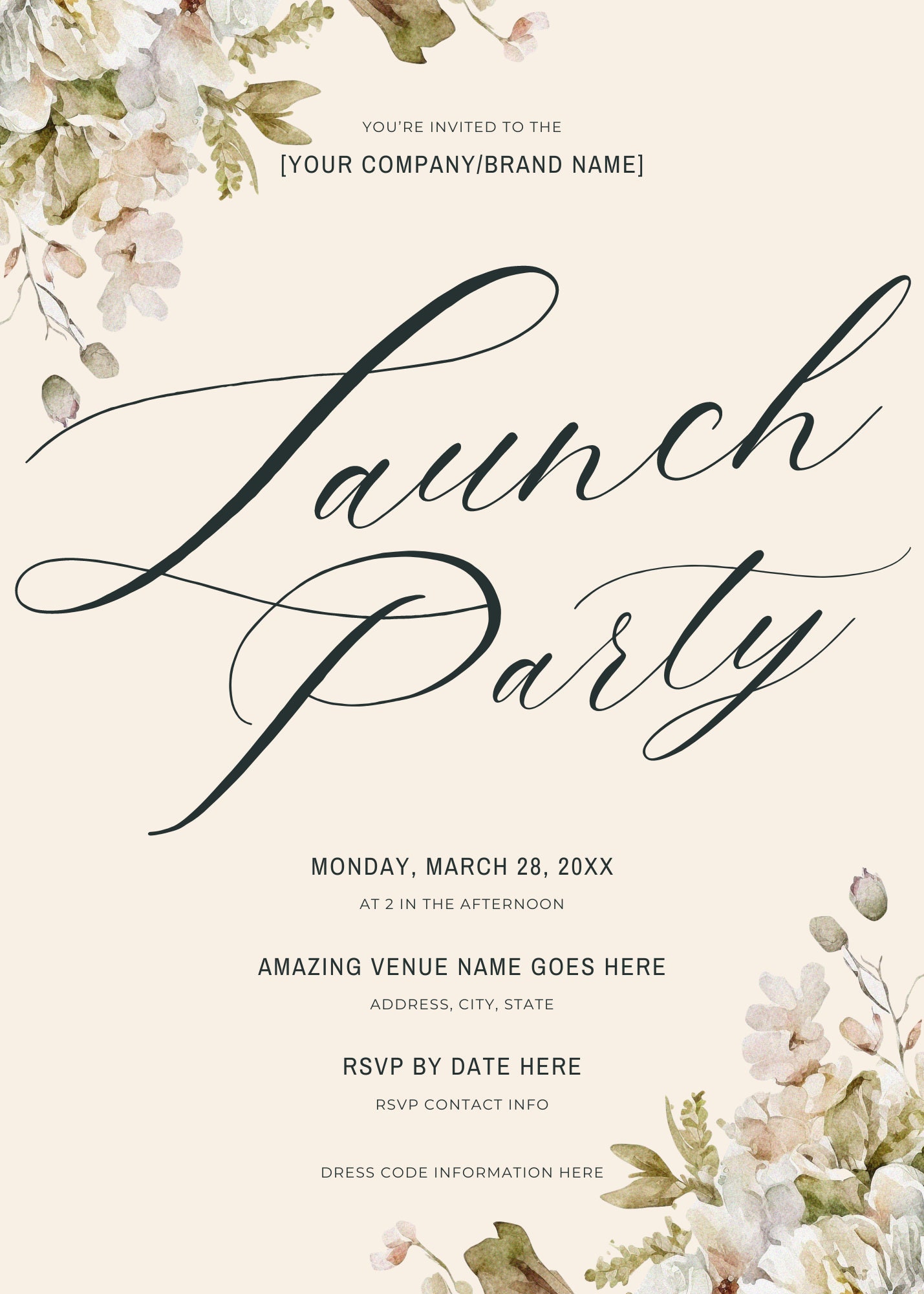 Editable Grand Opening Invitation - Launch Party Digital Invite ...