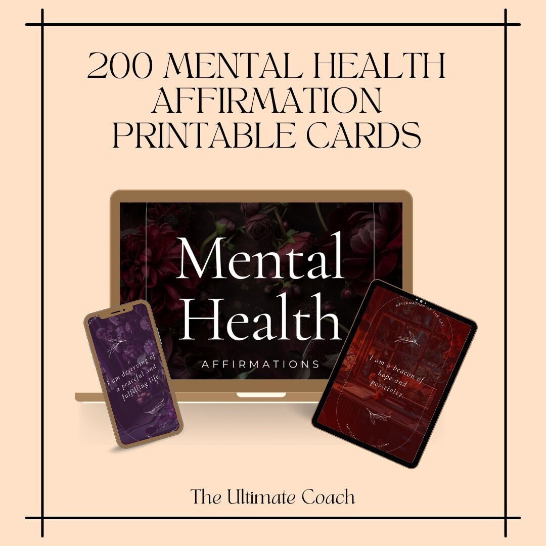 Mental Health Affirmation Cards, Digital Affirmation Cards, Affirmation ...