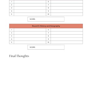 Trivia Answer Sheets - Printable Quiz Sheets for Game Nights - Fun ...