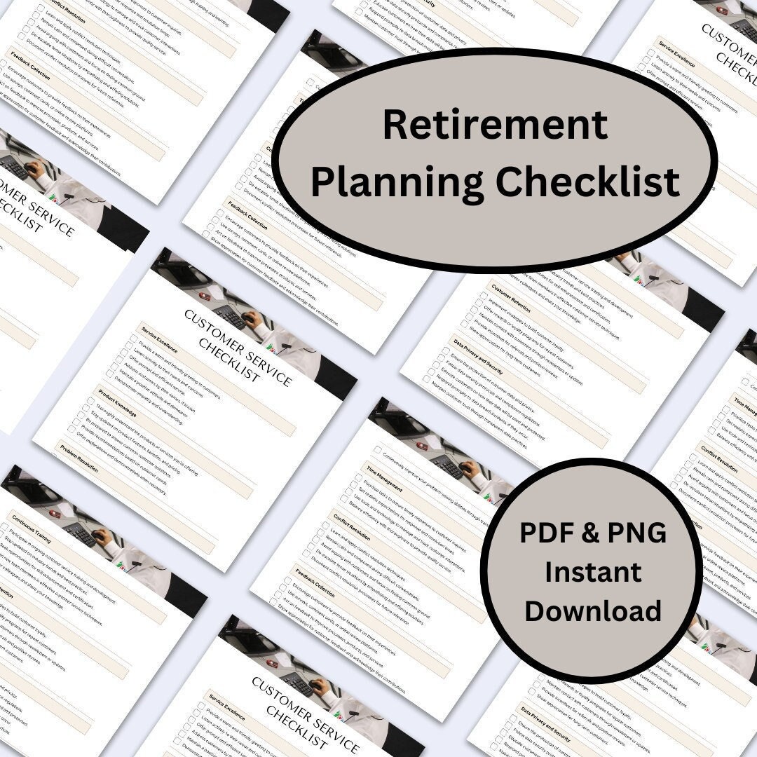 Retirement Planner Checklist, Retirement Planning Spreadsheet ...