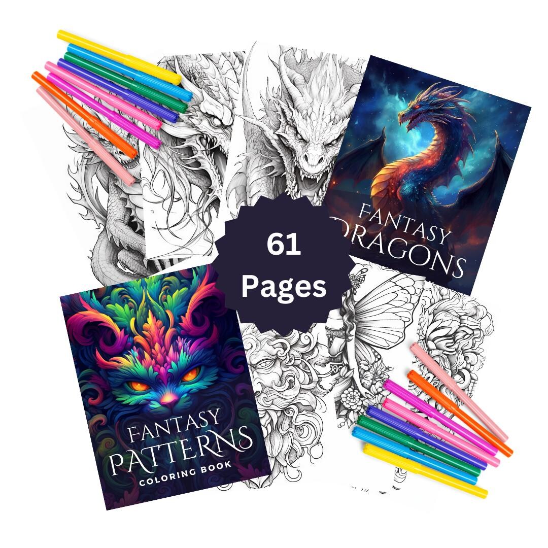 Fantasy Coloring Pages Mythical Beasts, Magical Animals & Legendary ...