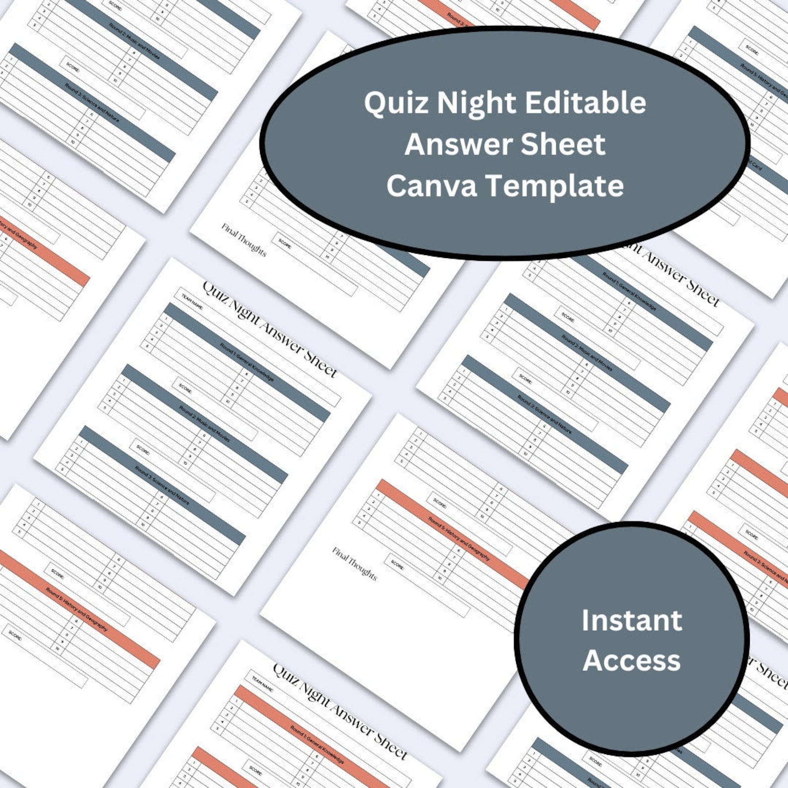 Trivia Answer Sheets - Printable Quiz Sheets for Game Nights - Fun ...