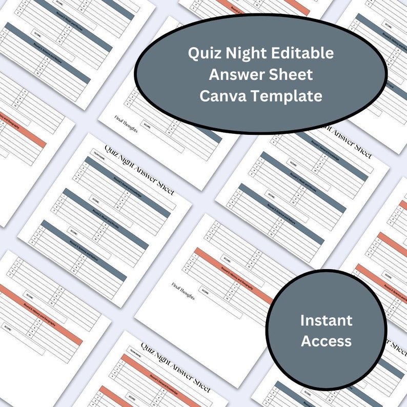 Trivia Answer Sheets - Printable Quiz Sheets for Game Nights - Fun ...