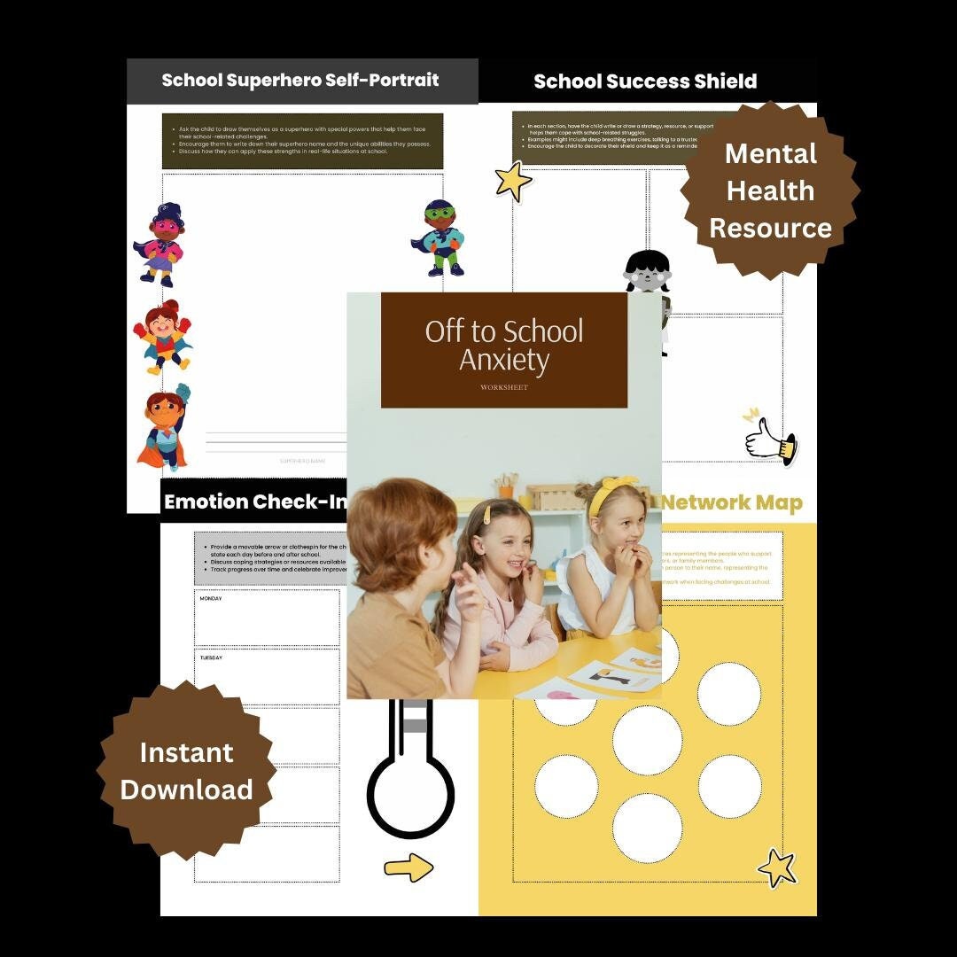 School Anxiety PRINTABLE Support for Kids Coping Skills School Refusal ...