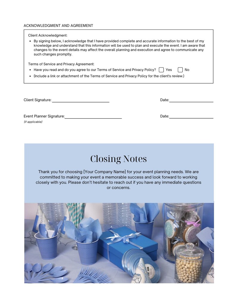 Event Planner Contract Template, Event Planner Agreement, Editable ...