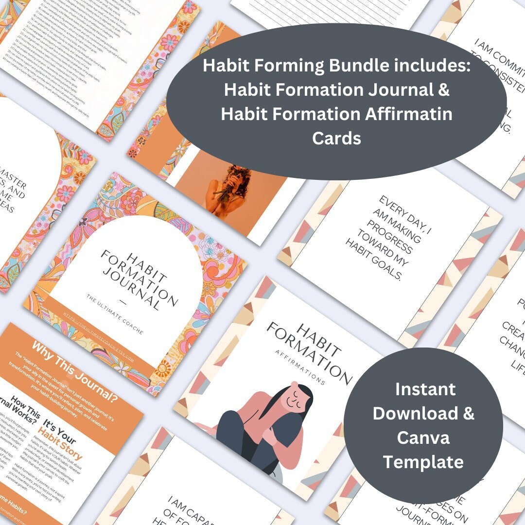 Habit Forming Journal Digital Download 30 Day Challenge Printable Goal ...