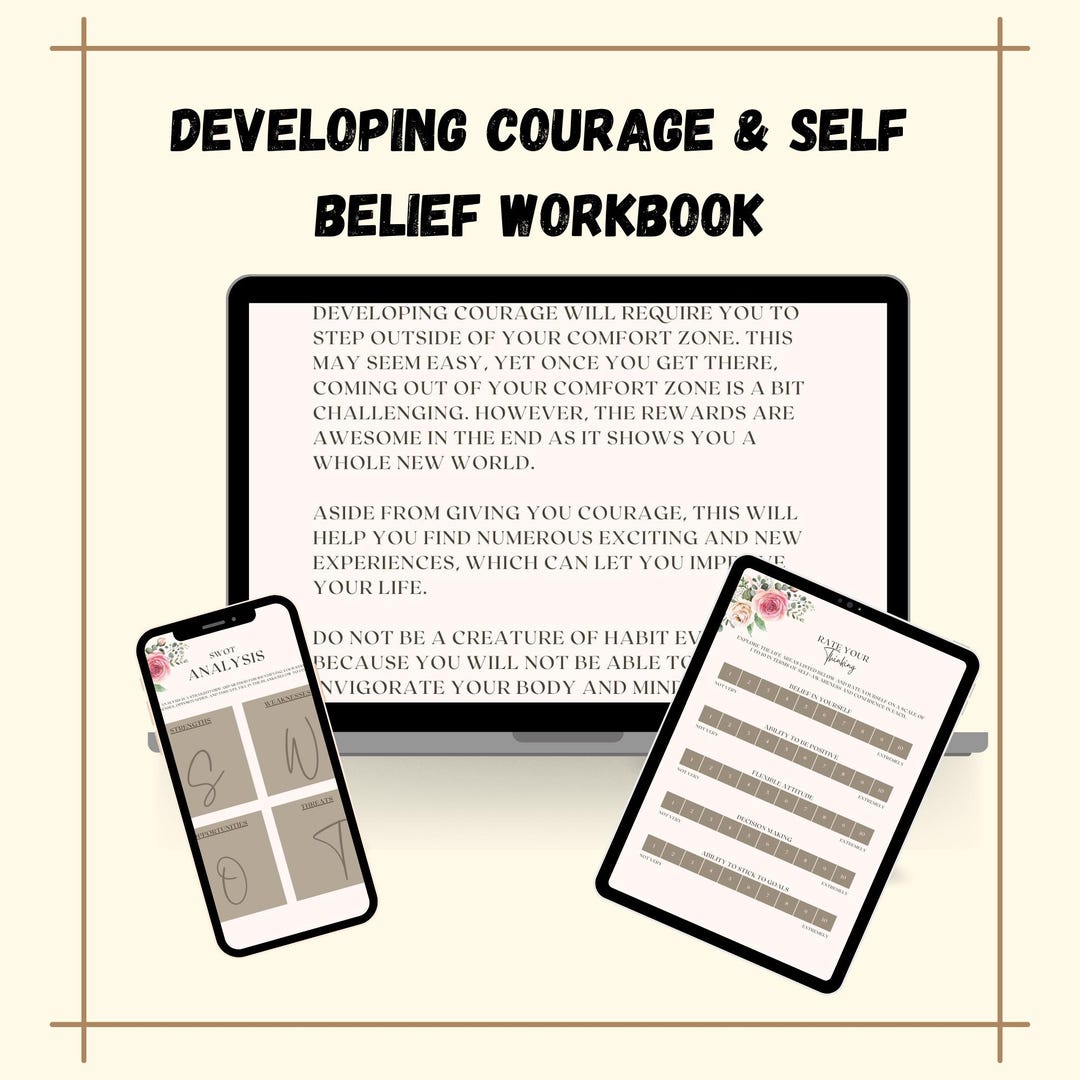 Courage and Self Belief Workbook Develop Your Confidence, Overcome Fear ...