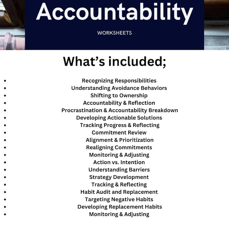 Accountability Therapy Worksheets | Coaching Tools for Personal ...