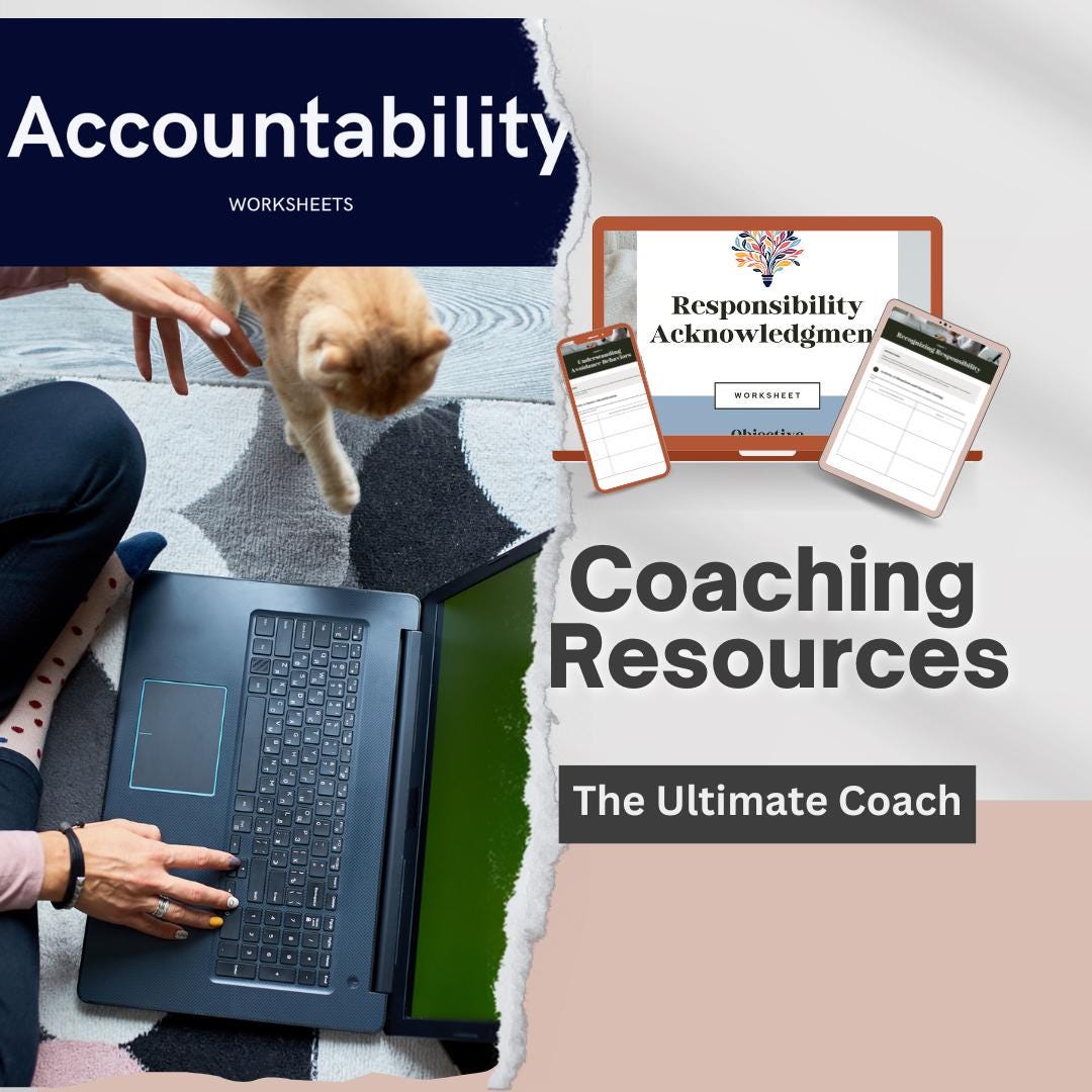 Accountability Therapy Worksheets | Coaching Tools for Personal ...