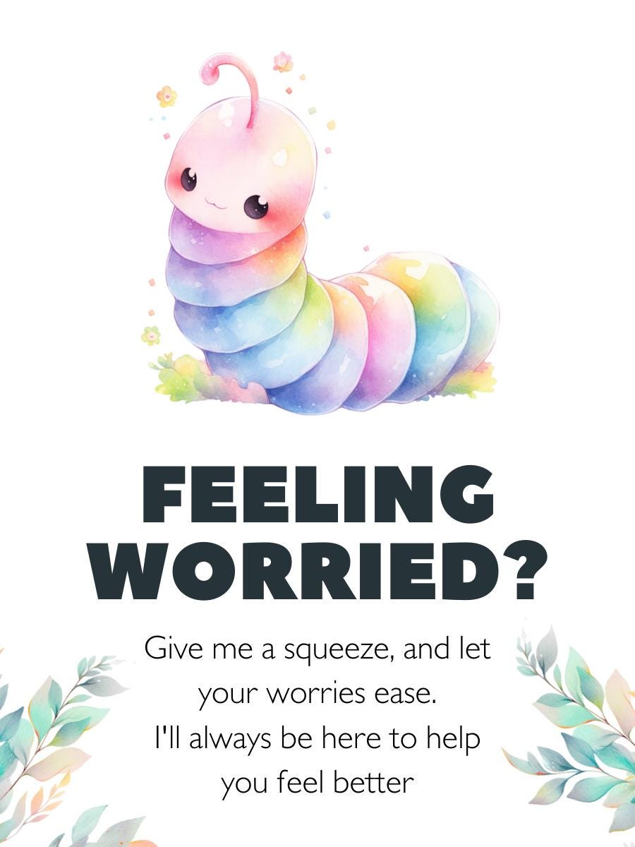 Worry Worm Tags & Worry Worm Cards for Crochet Worms, Loom Worms, the ...