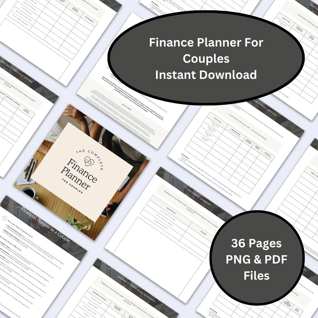 Finance Planner Monthly Budget Template Personal Finance Couples Budget ...