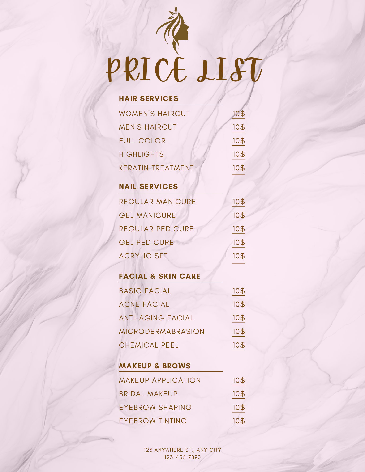 Editable Nail Salon Price List Template | Customize in Canva | Beauty ...