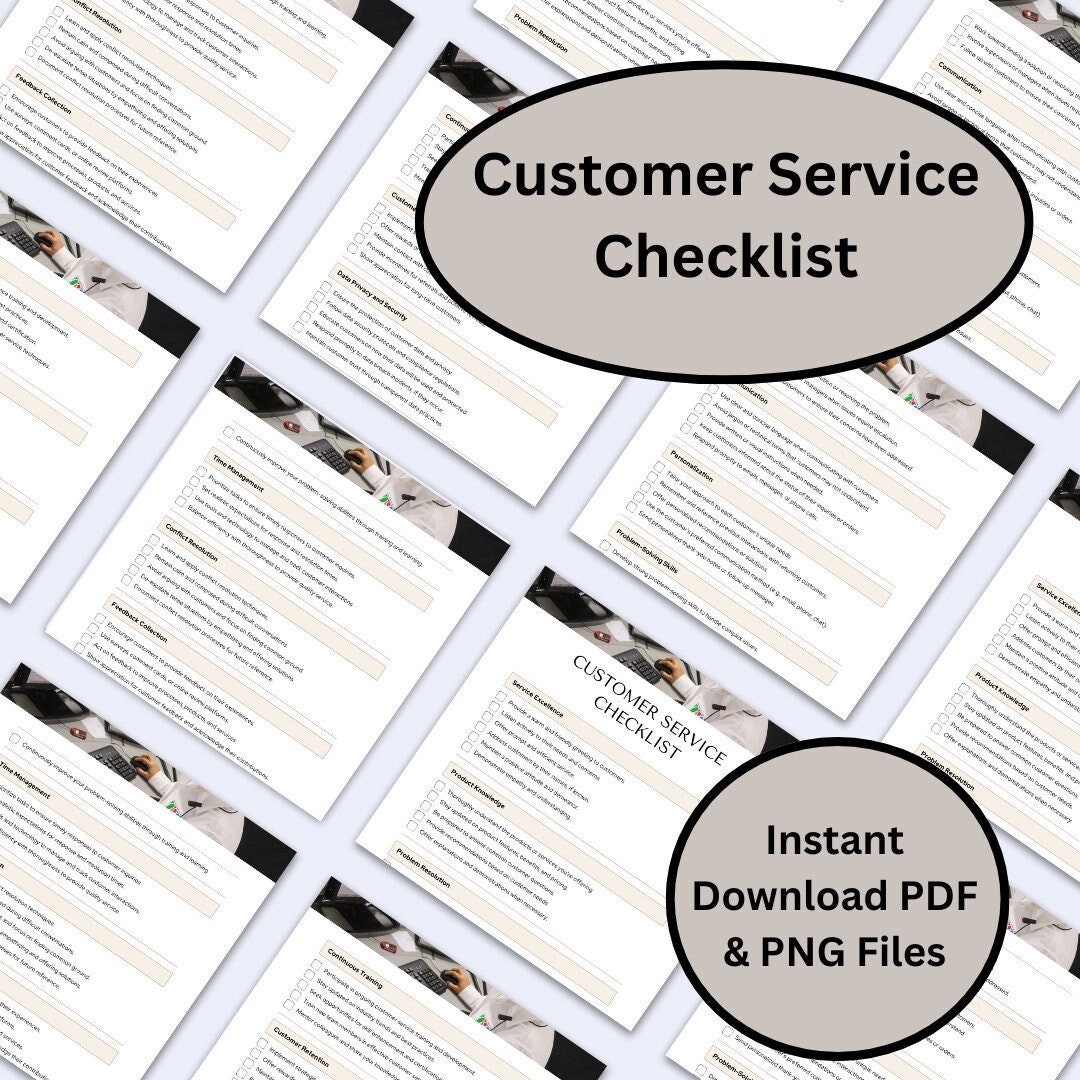 Customer Service Checklist, Employee Training Template, Performance ...