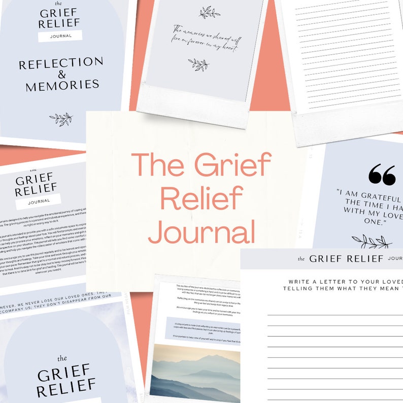 Printable Grief Journal Mental Health Counselling Bereavement Journal ...