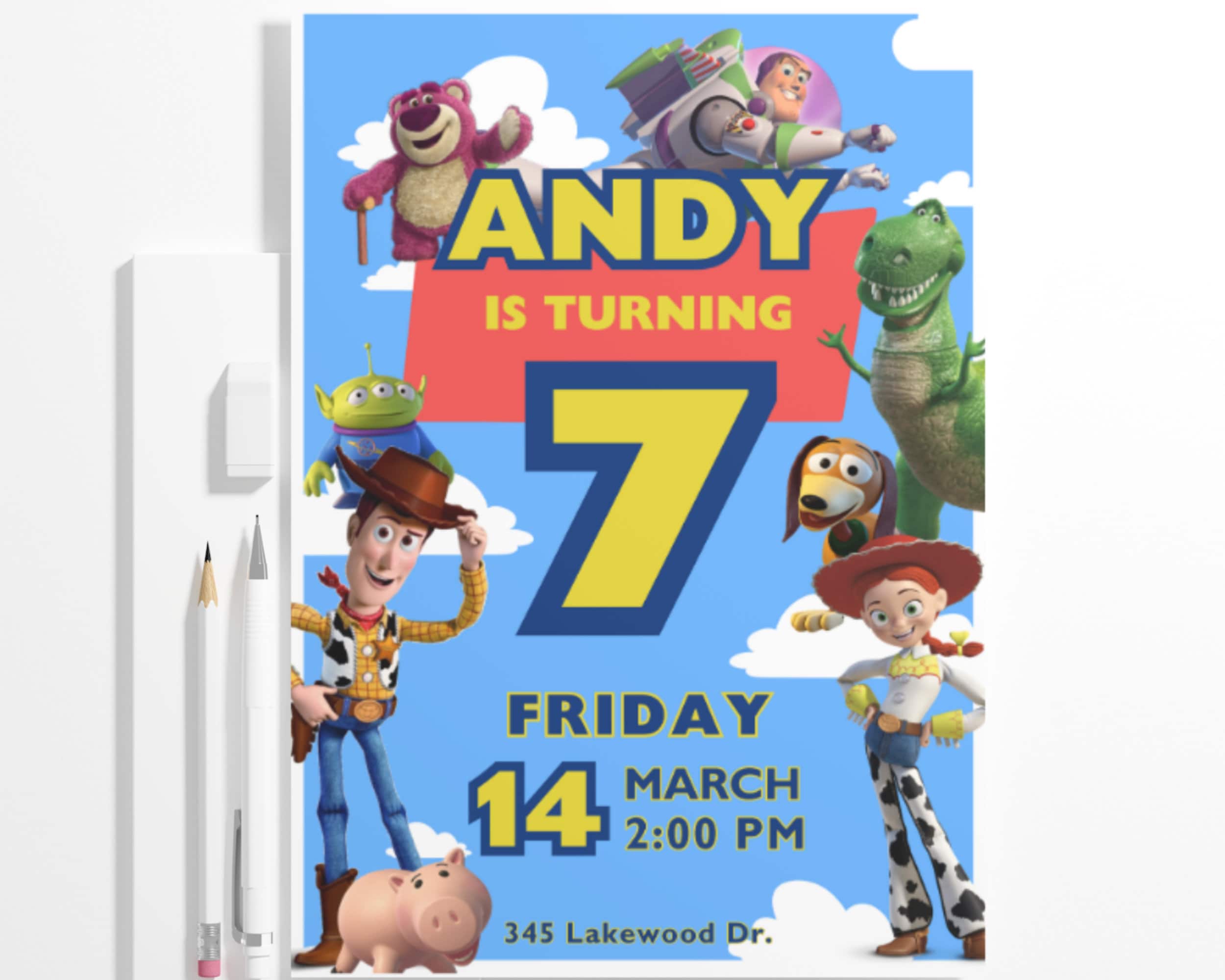 Toy Story Invitation, Toy Story Boys Birthday Party Digital Invitation ...