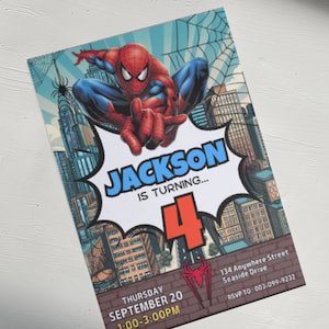 Spider Man Invitation, Spider-man Boys Birthday Party Digital ...