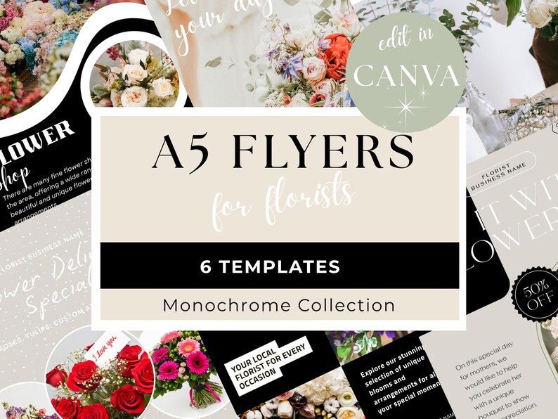 Florist Flyer Template: Editable Canva A5 Design (digital Download) - Etsy