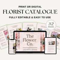 Editable Florist Lookbook Template Canva | Prefilled Flower Shop ...
