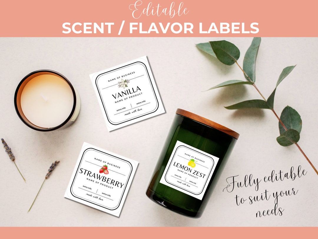 Editable Flavor Labels Template, Feminine Scent Name Labels, Custom ...