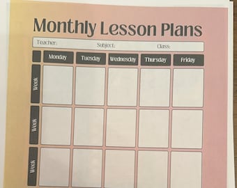 Lesson Plan Templates- Daily, Weekly, Monthly - Etsy