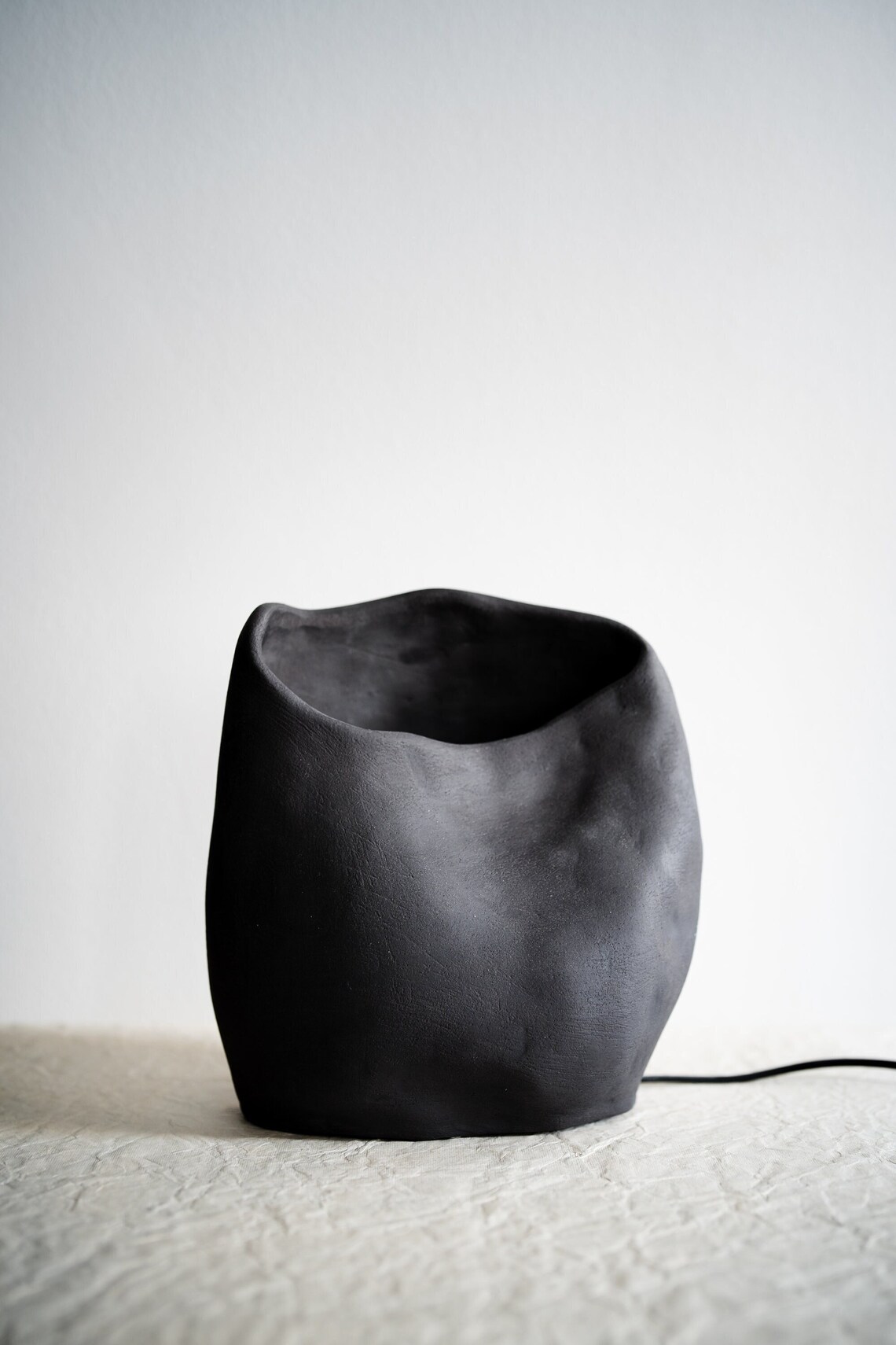 Handmade Black Design Ceramic Lamp for Bedroom & Livingroom, Unique ...