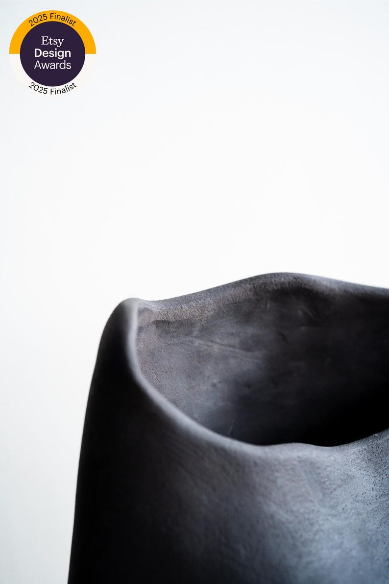 Handmade Black Design Ceramic Lamp for Bedroom & Livingroom, Unique ...