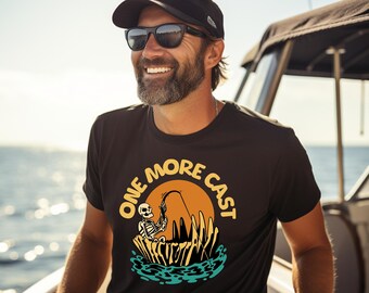 One More Cast Skeleton Fishing on River, Sports Digital Download ...