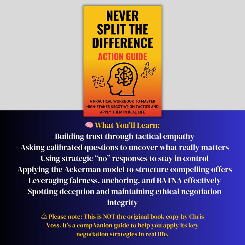Never Split the Difference Action Guide PDF | Negotiation Tactics, Real ...