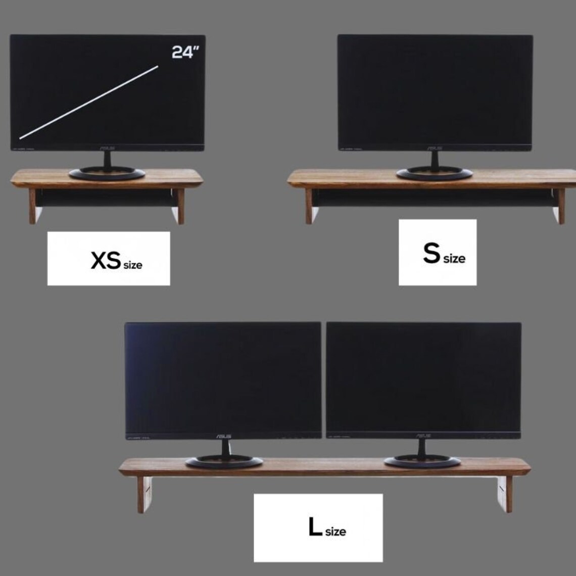 Handmade Wood Monitor Stand With Storage Monitor Stand Monitor Riser ...