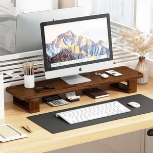 Handmade Wood Monitor Stand With Storage Monitor Stand Monitor Riser ...