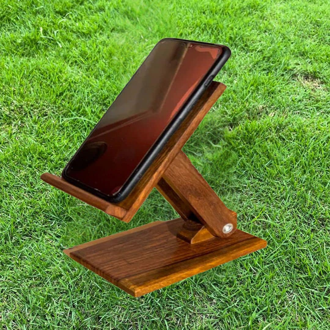 Adjustable Handmade Natural Wooden Cell Phone Holder Stand.wooden Phone ...
