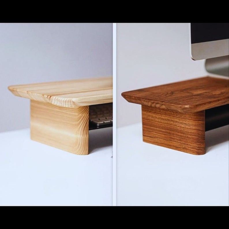 Handmade Wood Monitor Stand With Storage Monitor Stand Monitor Riser ...