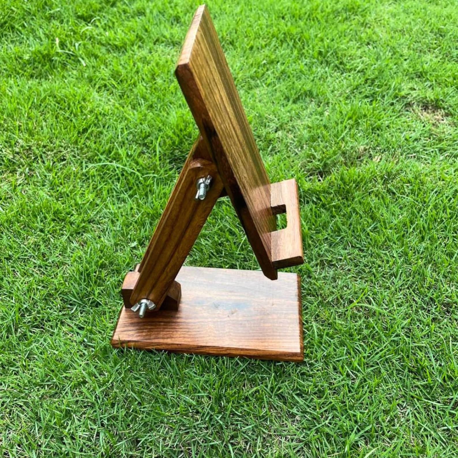 Adjustable Handmade Natural Wooden Cell Phone Holder Stand.wooden Phone ...
