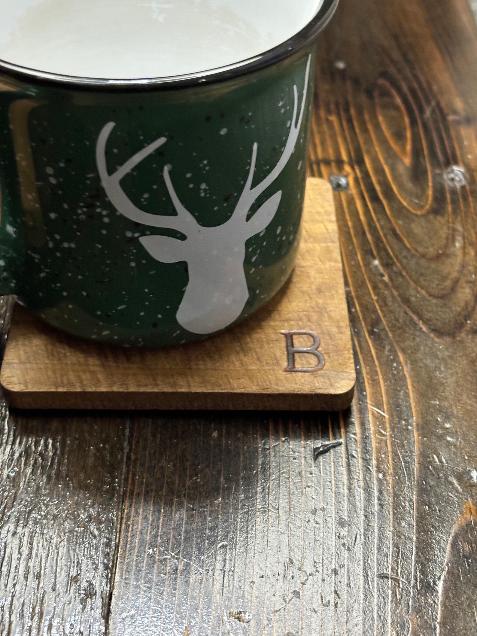 Initial Wood Coasters - Etsy